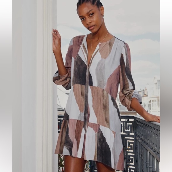 Wilfred | Dresses | Aritzia Wilfred Barossa Dress Abstract Watercolor ...